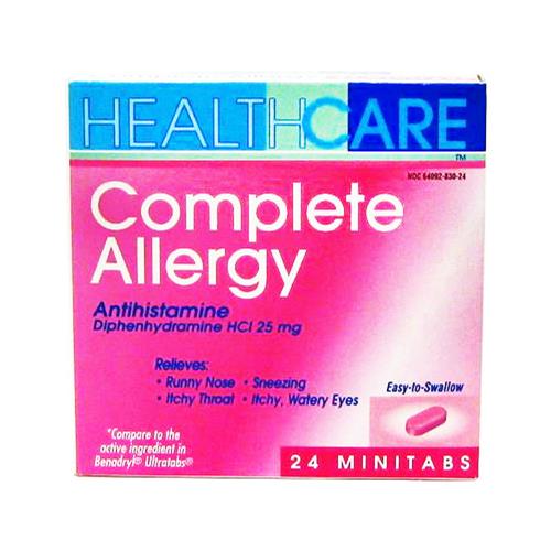 Health Care Complete Allergy Diphenhydramine 25mg x 24ct - Aj's Group ...